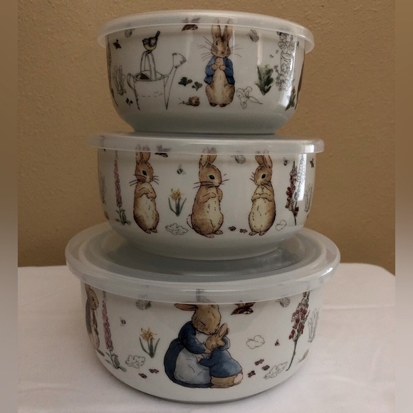 zieke | Kitchen | Beatrix Potter Peter Rabbit 3pc Ceramic Stackable ...